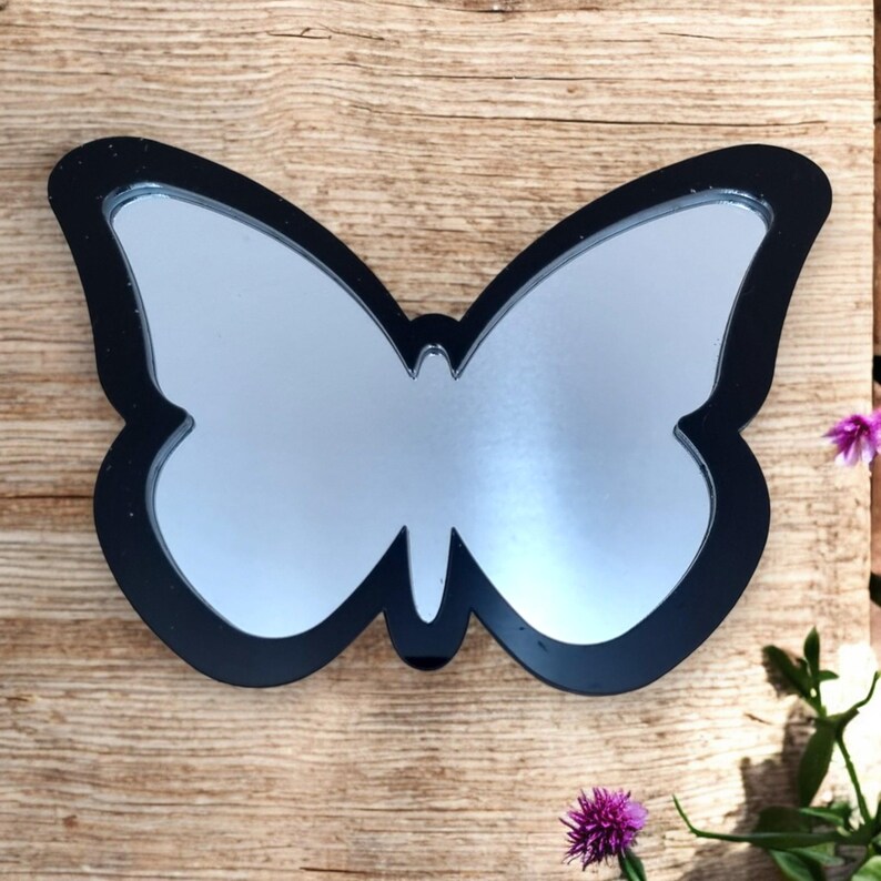 Butterfly Mirror With Colour Frame & Hooks - Bespoke Shapes - Etsy