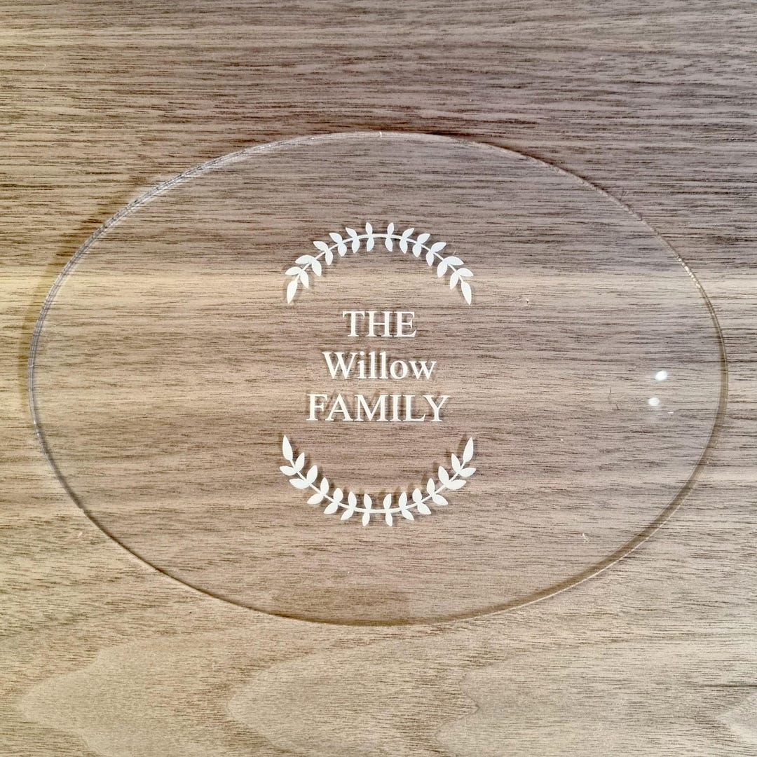 Clear Acrylic Oval Placemat: Custom Engraved Table Protector - Etsy