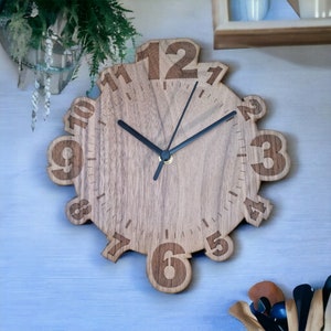 Wooden Round Numbered Circle Clocks Silent Sweep Movement, Custom Wood ...