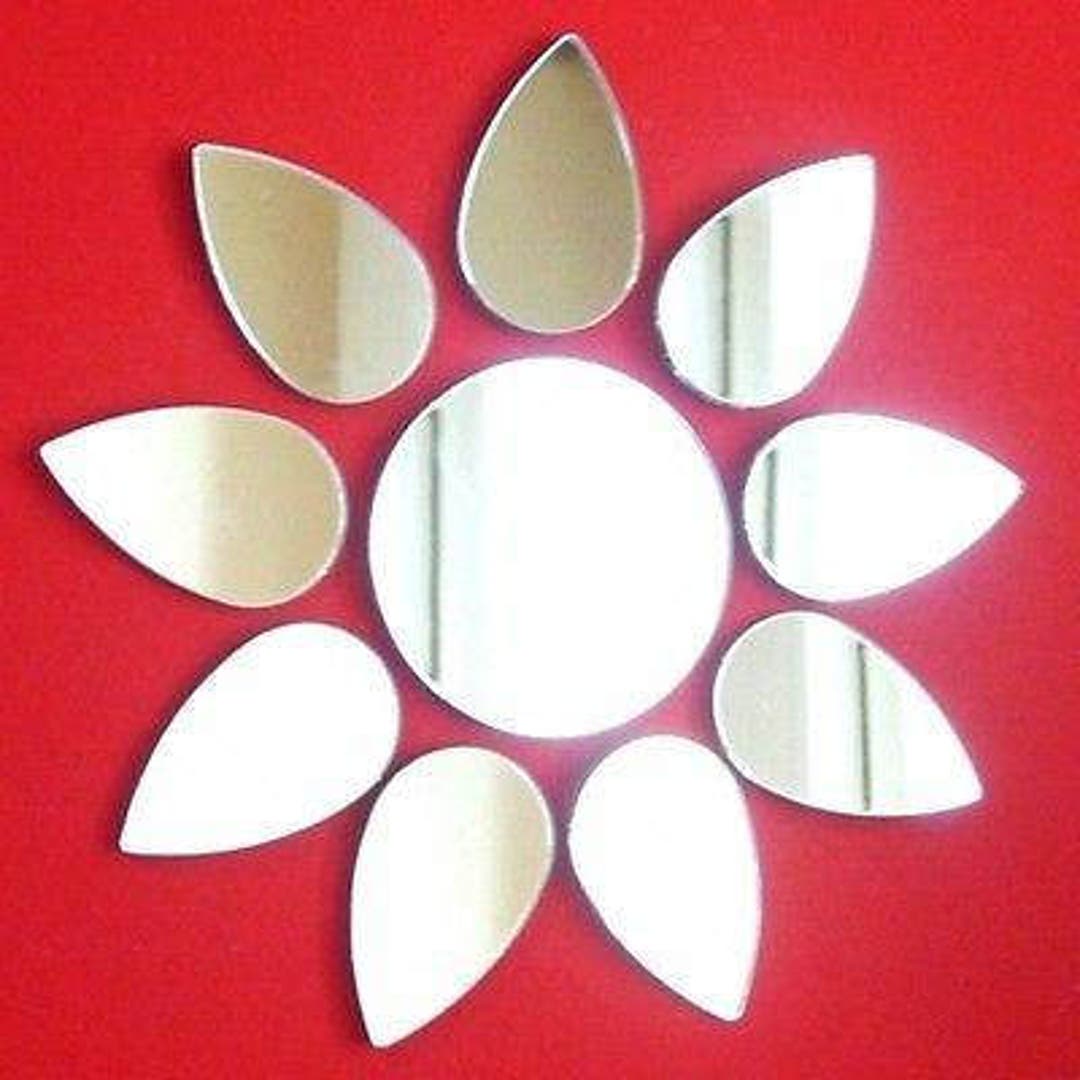 Flower Shaped Mirror in 10 Parts 5 Sizes, and Colour Mirrors Available ...