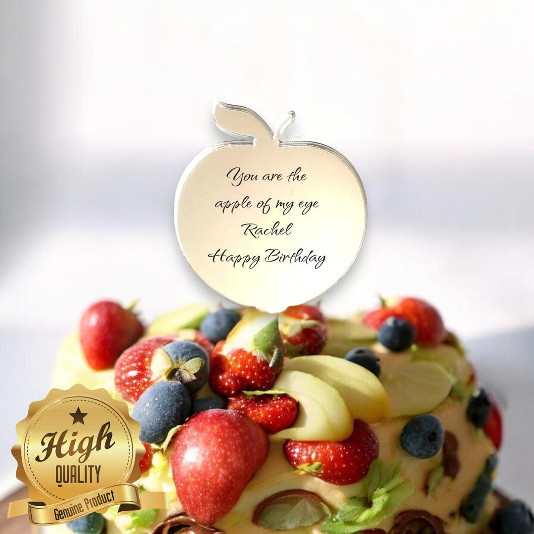 Apple Shaped Cake Toppers - Custom Colours, Any Bespoke Style Made ...