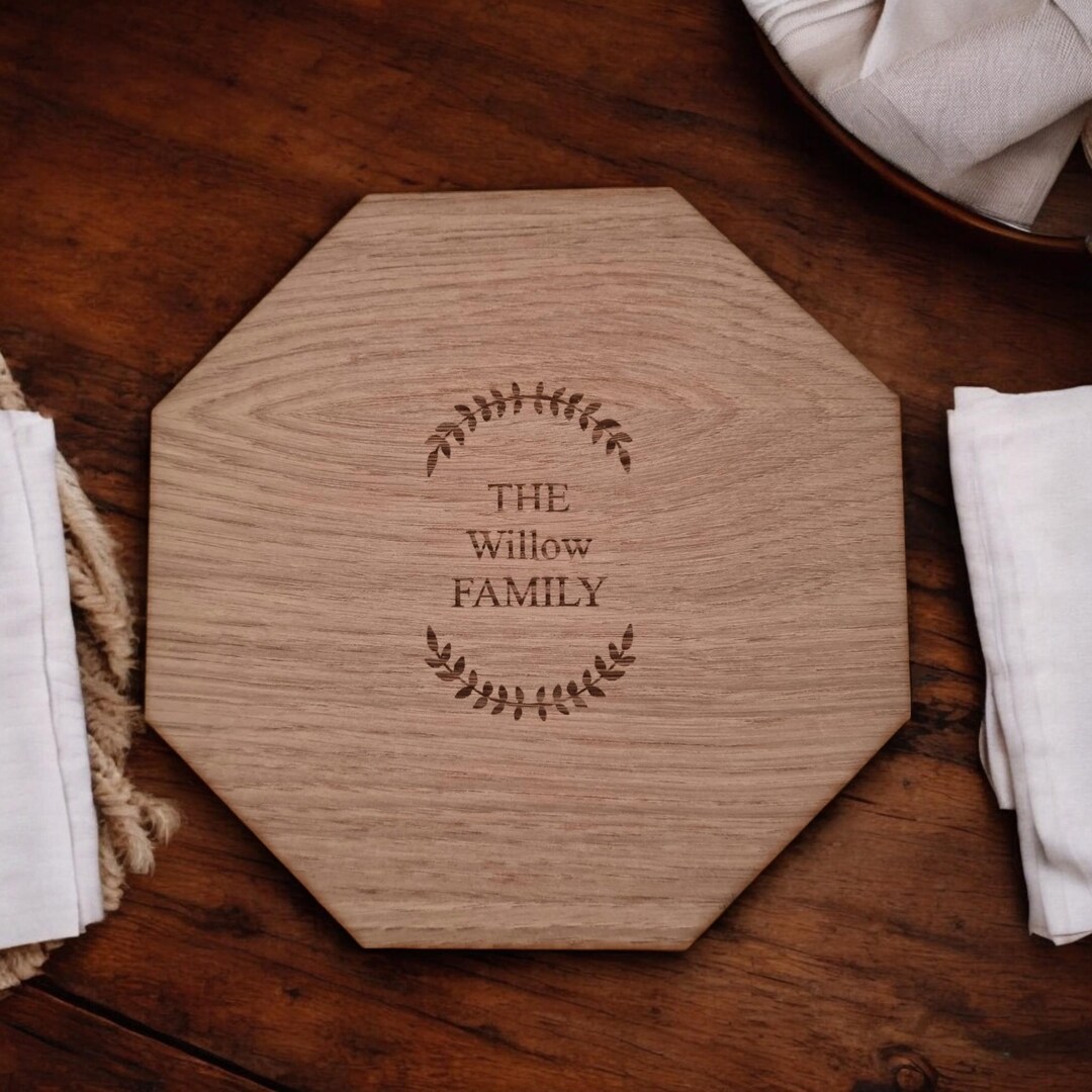 Octagon Placemats & Coasters - Wood Finish Options, Custom Sizes ...