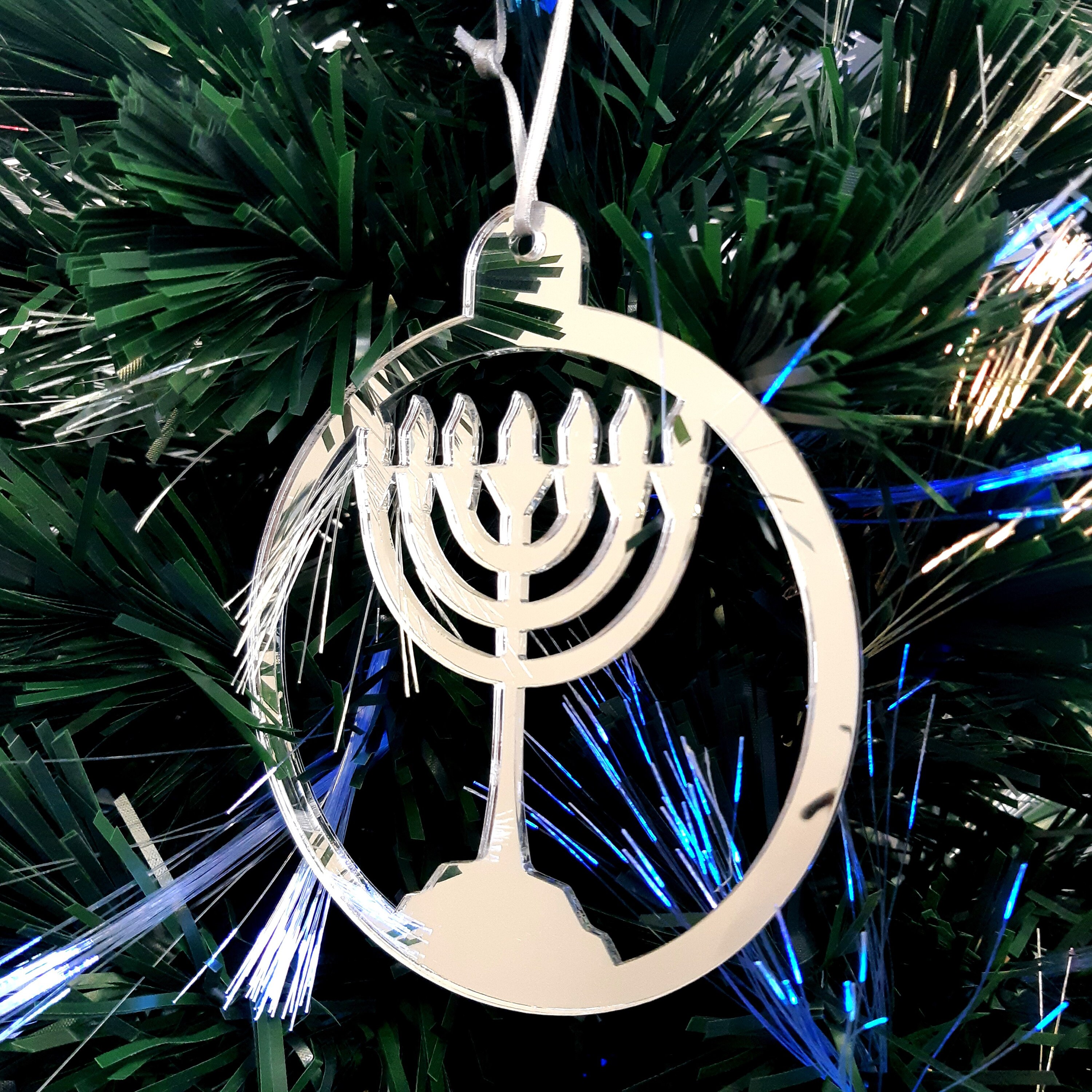 Ornaments & Accents Christmas Trees Round Menorah Christmas Tree ...