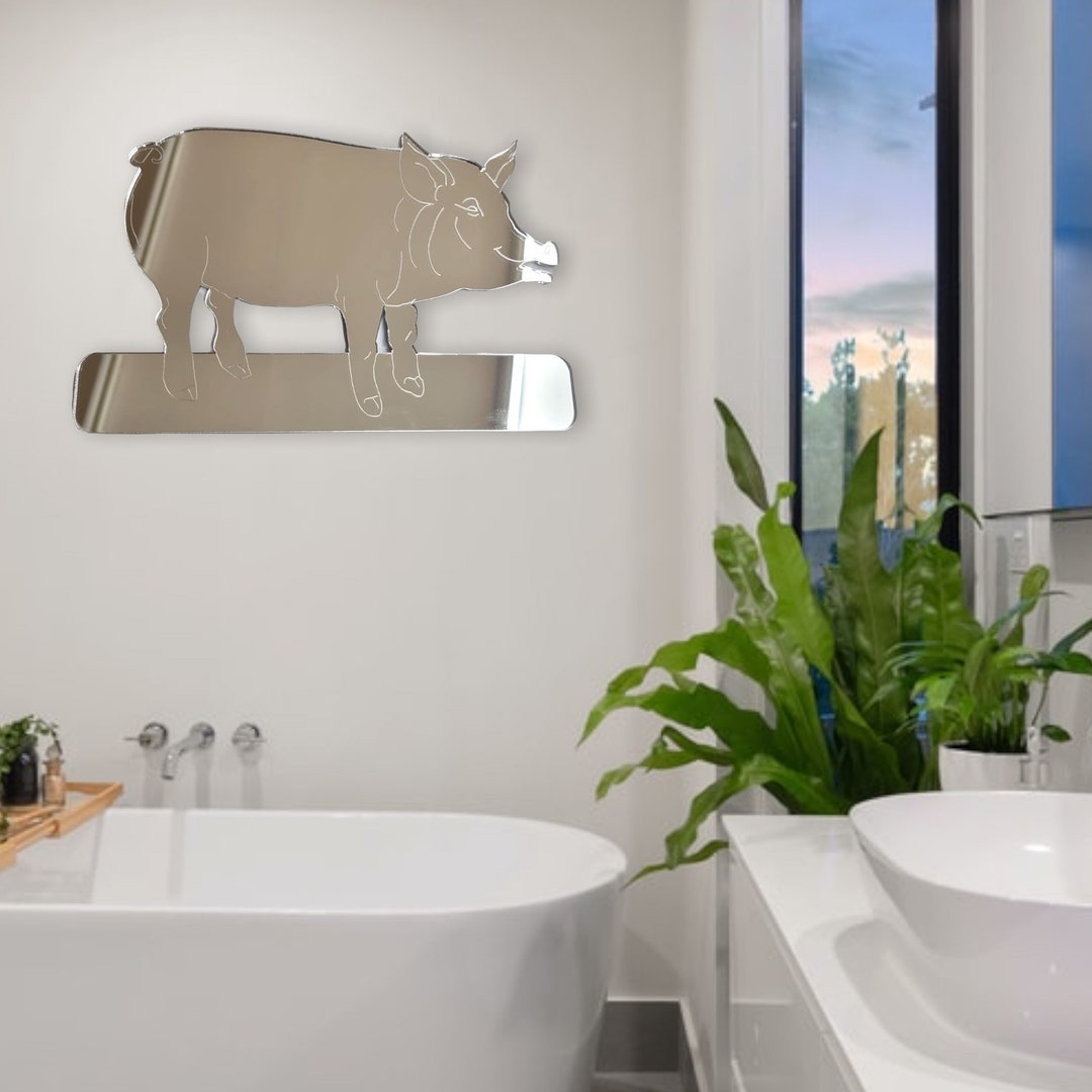 Pig Plaque Mirrors Many Sizes & Colours Bespoke Made - Etsy