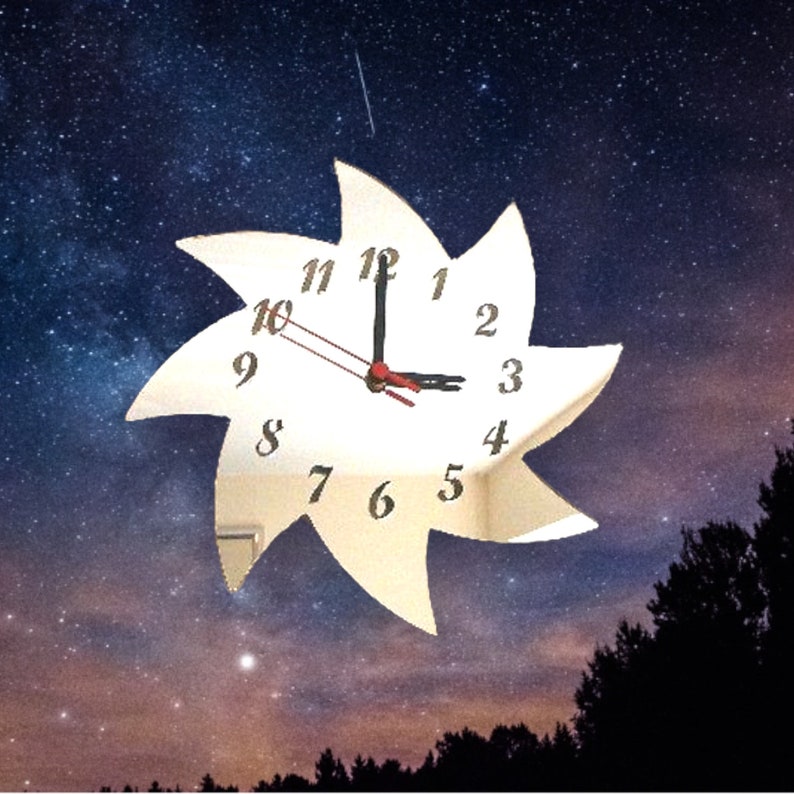 Spiral Star Shaped Clocks Many Colour Mirrors and Solid - Etsy