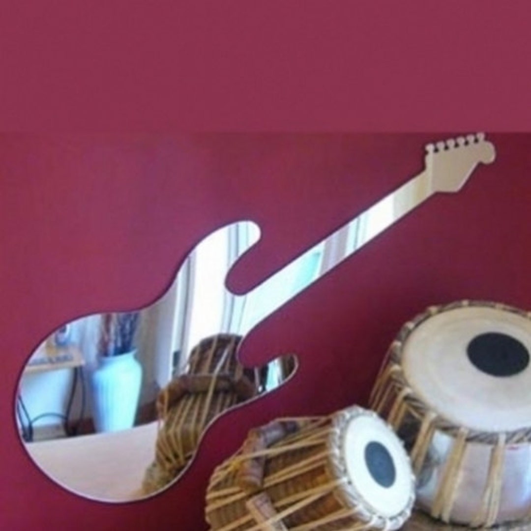 Electric Guitar Shaped Mirrors Many Sizes & Colours Engraving Options ...