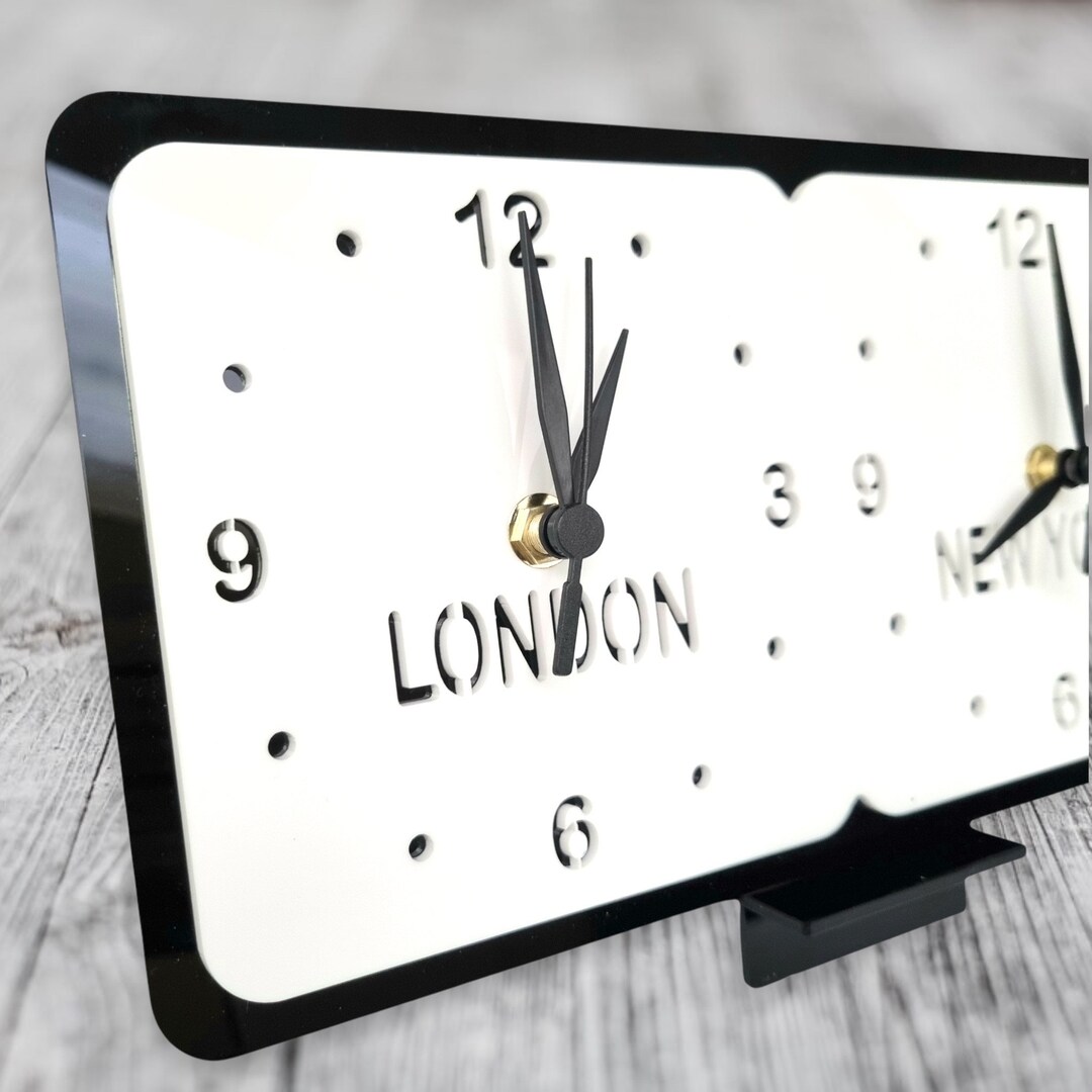 Five Time Zone Clocks Black & White 80cm X 20cm - Etsy