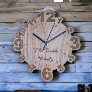Wooden Round Numbered Circle Clocks Silent Sweep Movement, Custom Wood ...