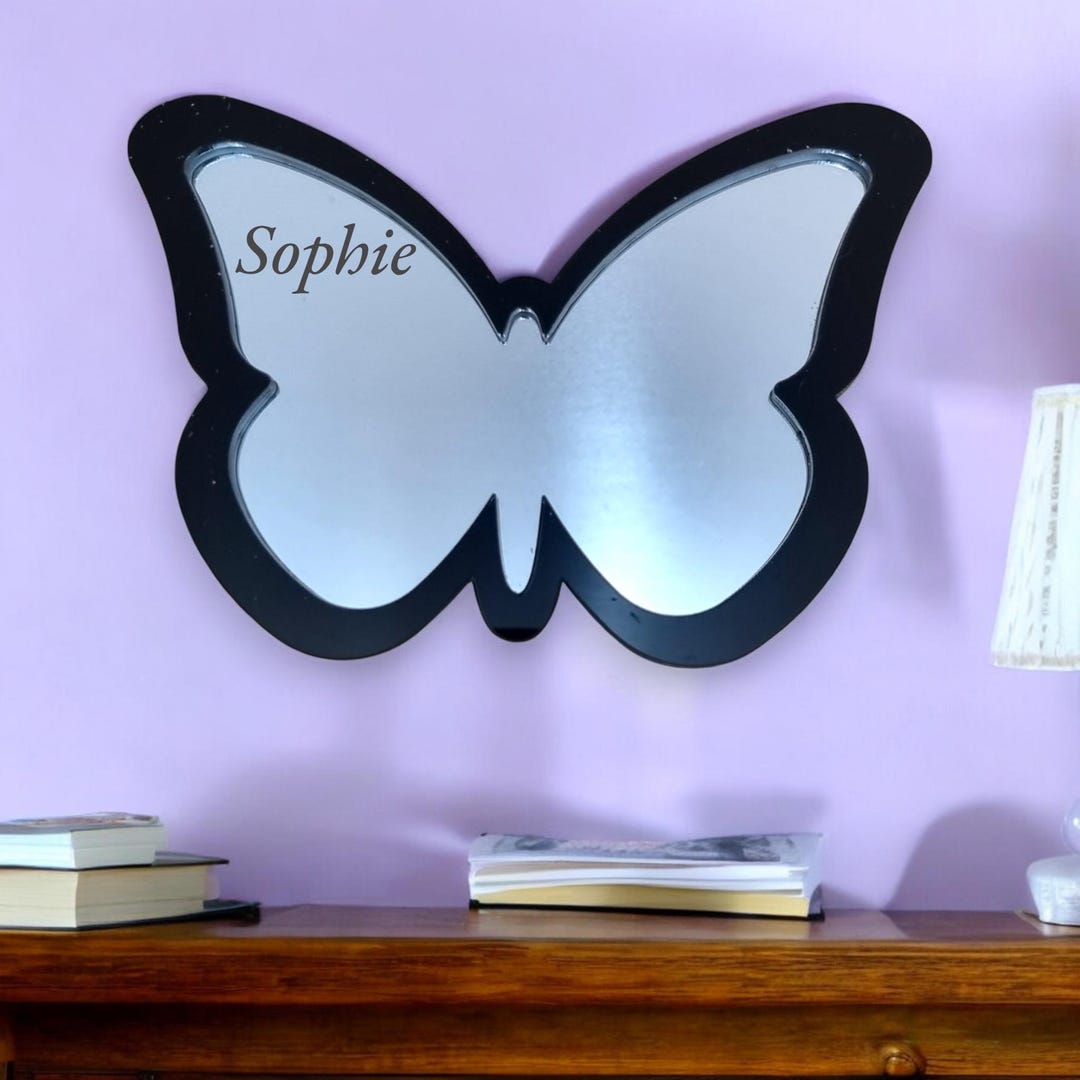 Butterfly Shaped Mirrors With a Colour Frame of Your Choice & Hooks ...