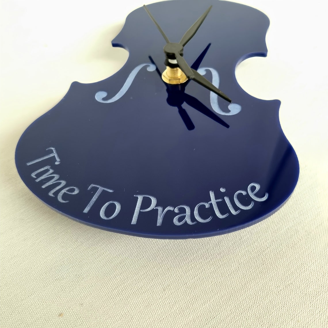 Violin Shaped Clocks - Custom Colours and Woods. Engraving and Bespoke ...