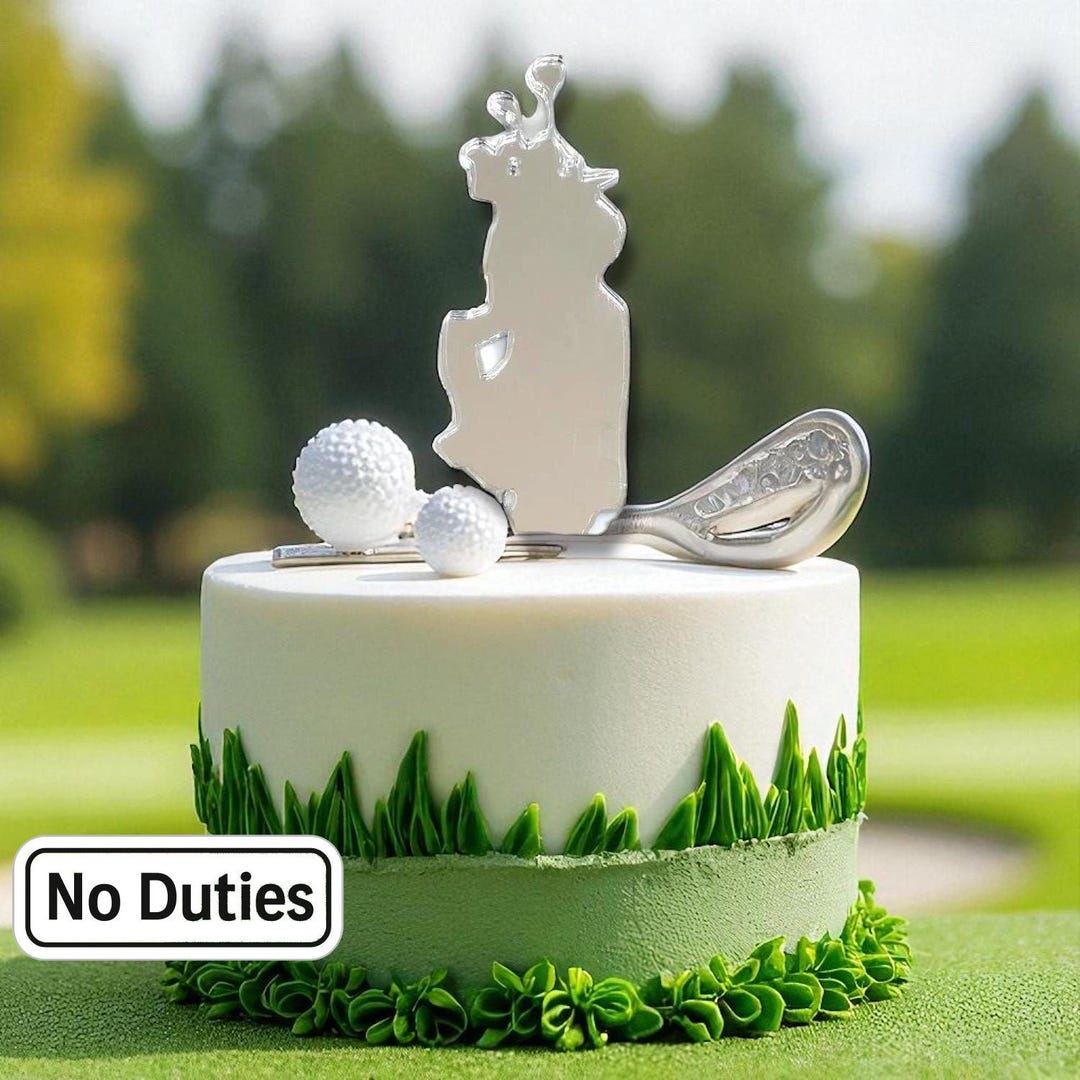 Golf Clubs Acrylic Cake Topper: Bespoke Style, Recycled Material - Etsy