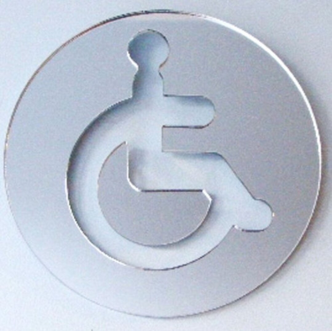 Round Disabled Toilet Sign Mirrors Bespoke Shapes Made - Etsy
