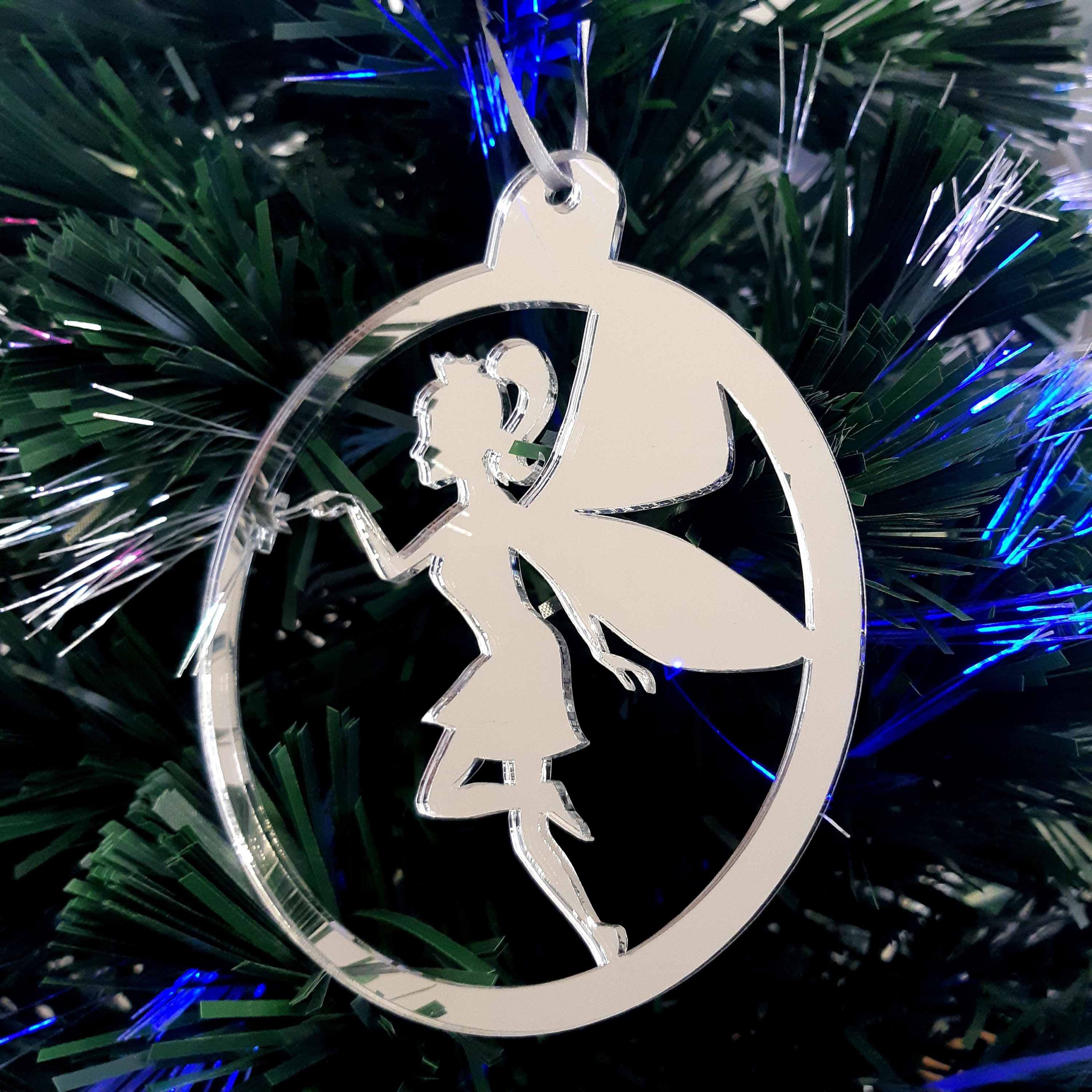 Round Fairy Christmas Tree Decorations Mirrored in many colour choices ...