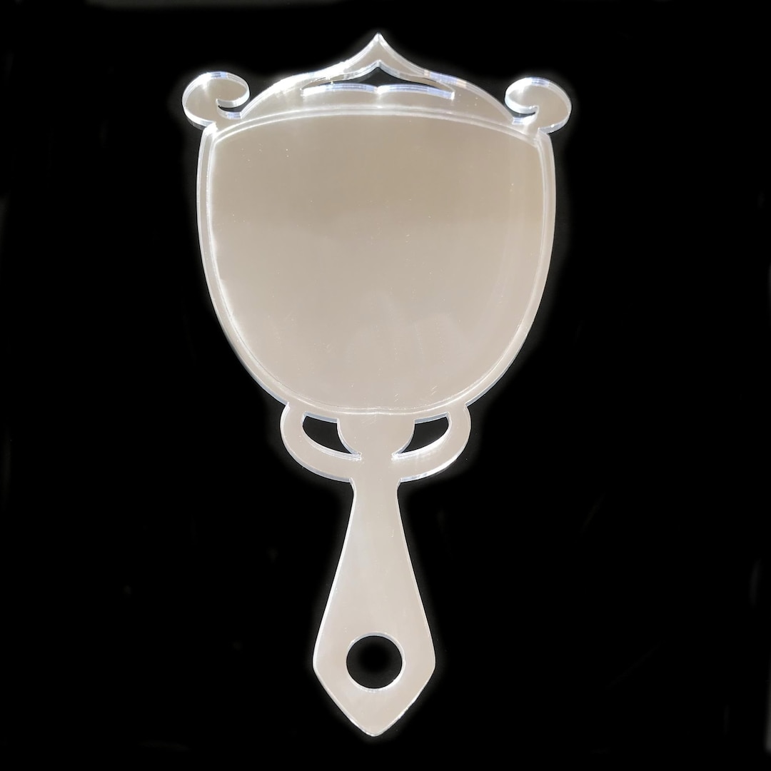 Art Deco Trophy Shaped Hand Held Mirror, Vanity Safety Acrylic Mirrors ...