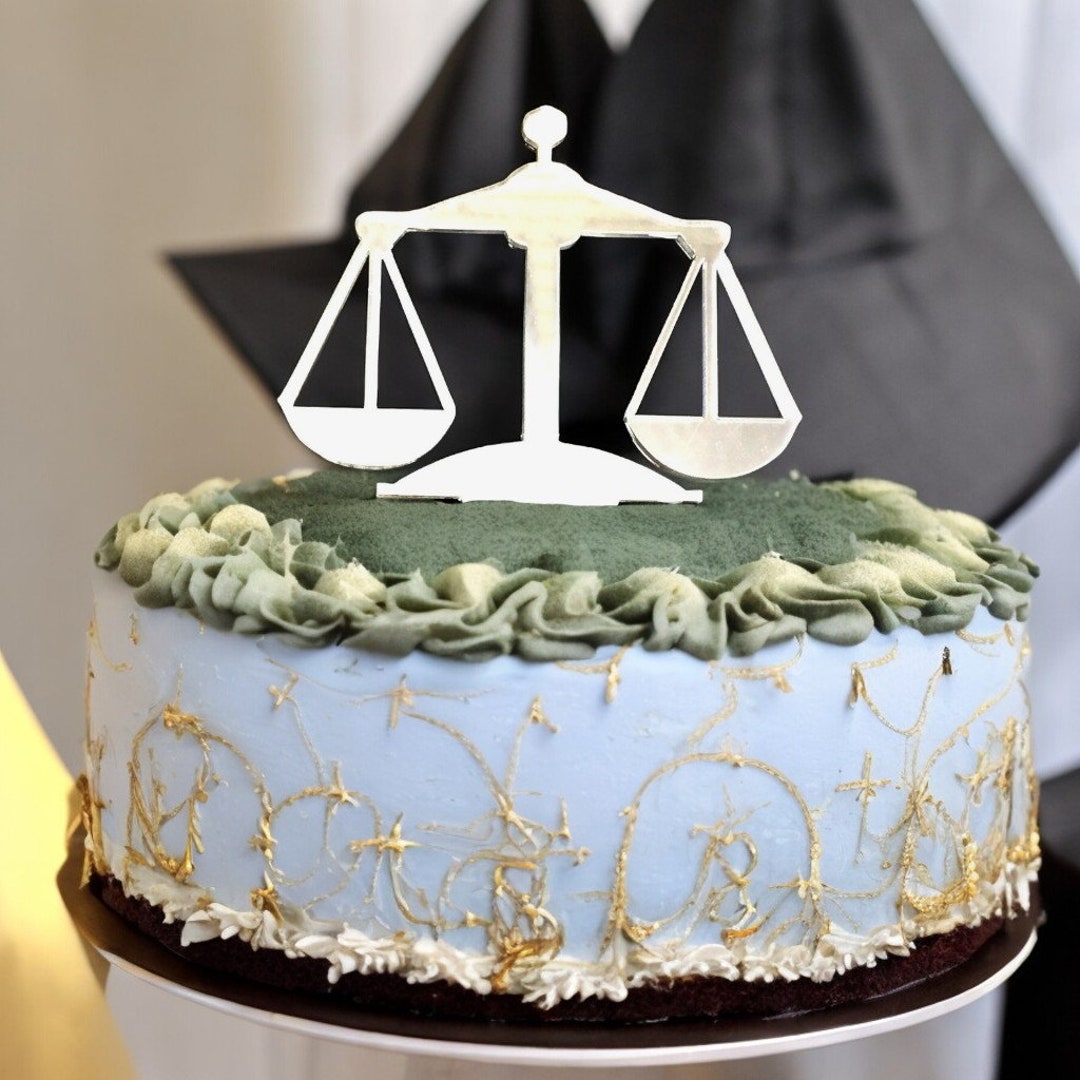 Scales of Justice Law Graduation Shaped Cake Toppers & Emblems - Custom ...