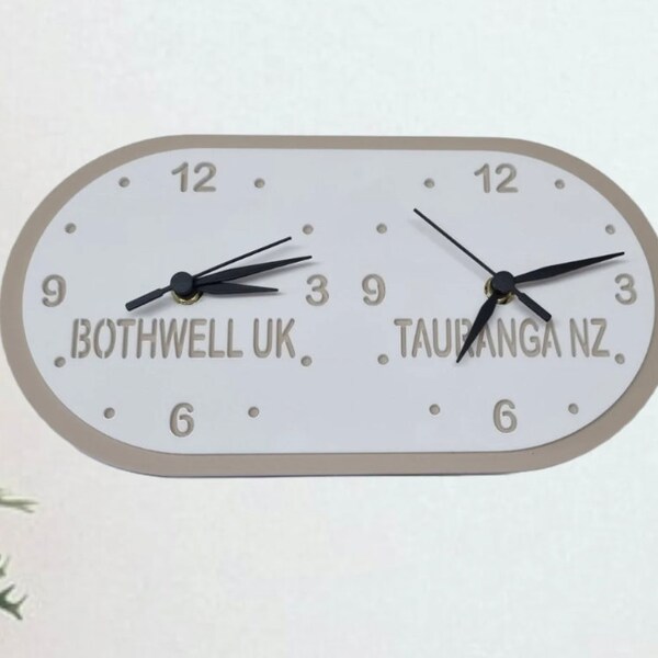 Dual Time Zone Clock - Etsy