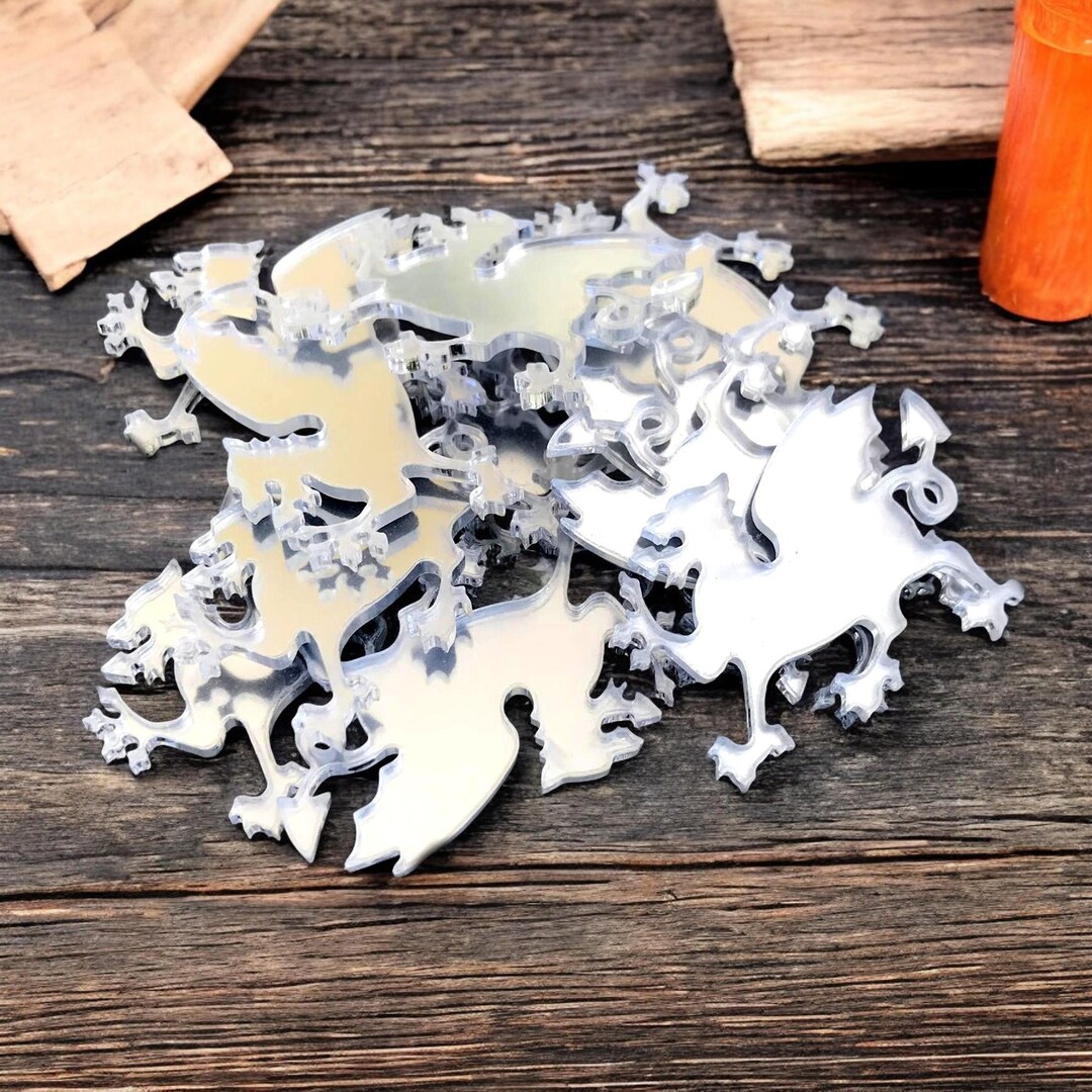 Welsh Dragon Shaped Crafting Mirrors, Custom Colours, Woods, Sizes ...