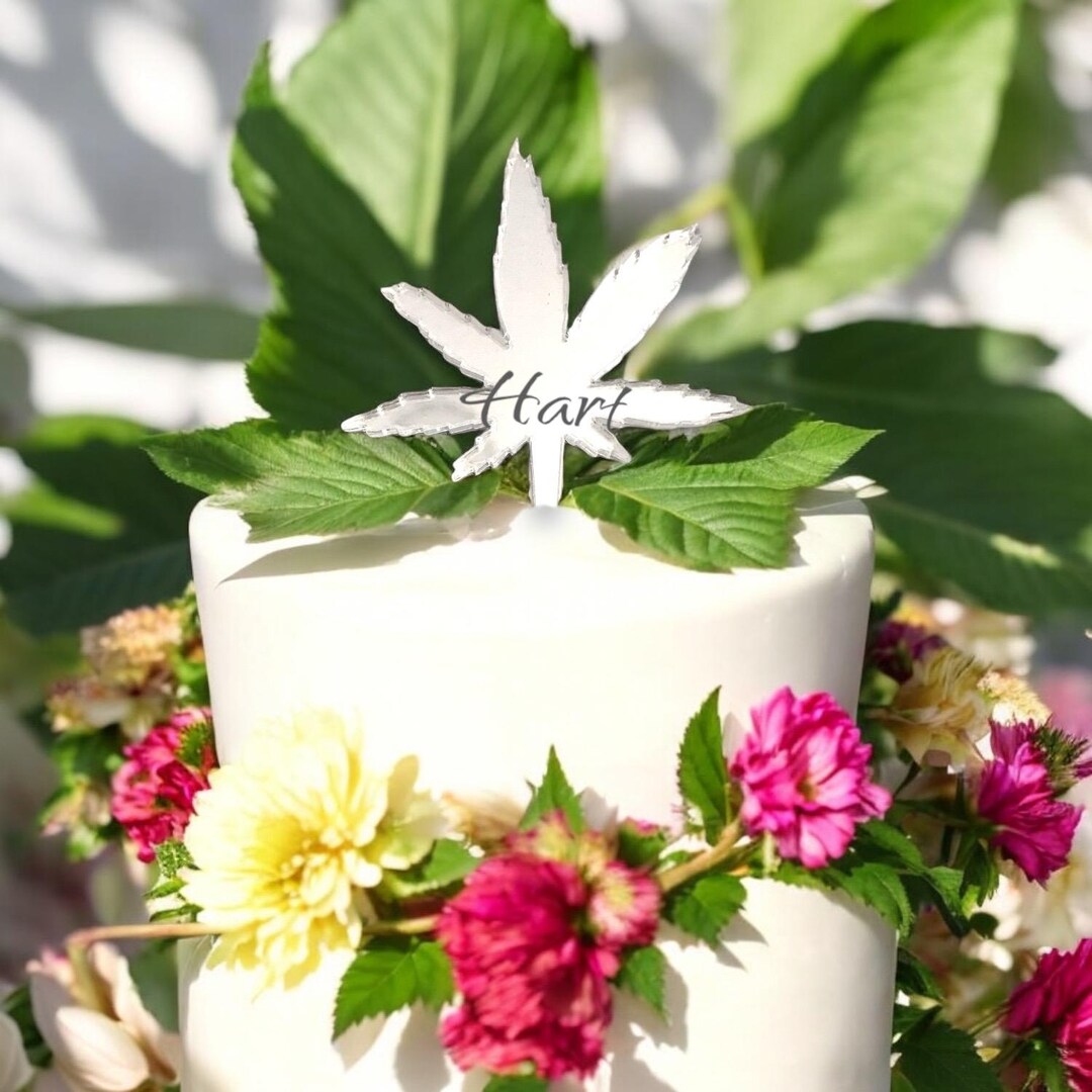 Hemp Leaf Acrylic Cake Toppers: Custom Colors & Sizes - Etsy