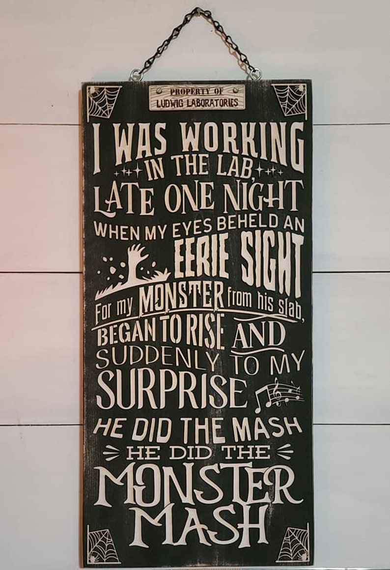 The Monster Mash Song Lyrics Personalized Wood Sign - Etsy