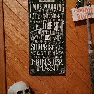 The Monster Mash, Song Lyrics, Personalized, Wood Sign, Halloween, Wall ...
