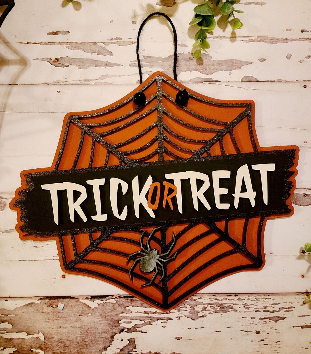 Halloween, Spider Web, Trick or Treat, Door Hanger, Porch Decor ...