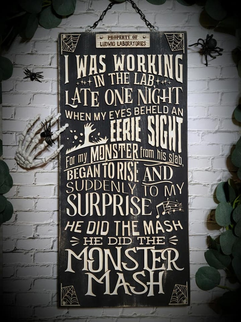 The Monster Mash Song Lyrics Personalized Wood Sign - Etsy
