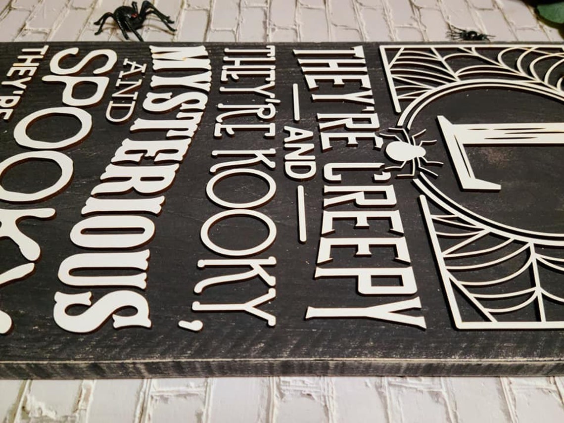 The Addams Family Personalized Wood Sign Song Lyrics | Etsy