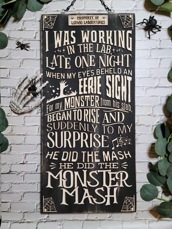 The Monster Mash Song Lyrics Personalized Wood Sign | Etsy