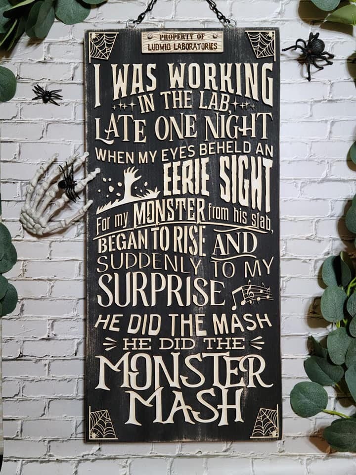 The Monster Mash Song Lyrics Personalized Wood Sign | Etsy