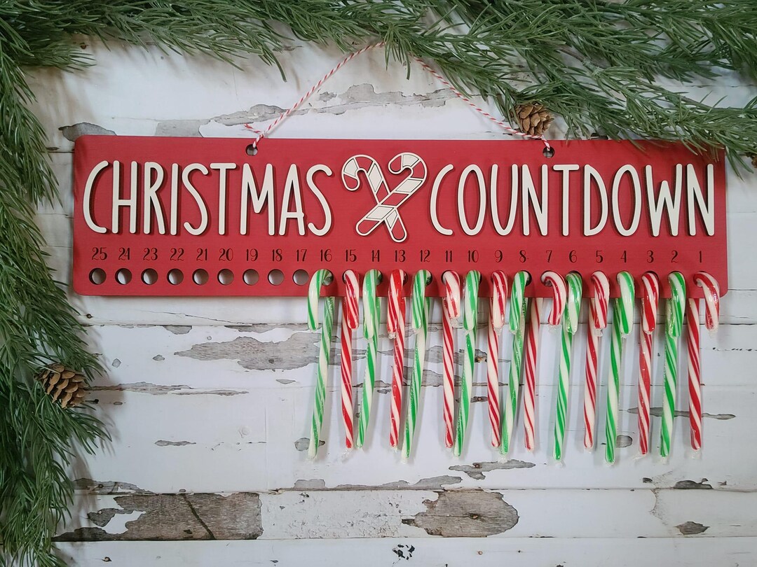 Christmas Countdown, Christmas Decor, Candy Cane, Countdown, Farmhouse ...