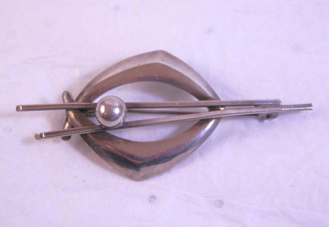 Retro Modern European 830 Silver Pin / Brooch - Etsy
