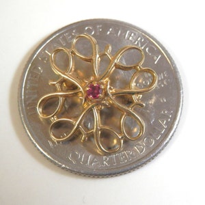 10K Gold Filled Vintage Ruby Pin - Etsy
