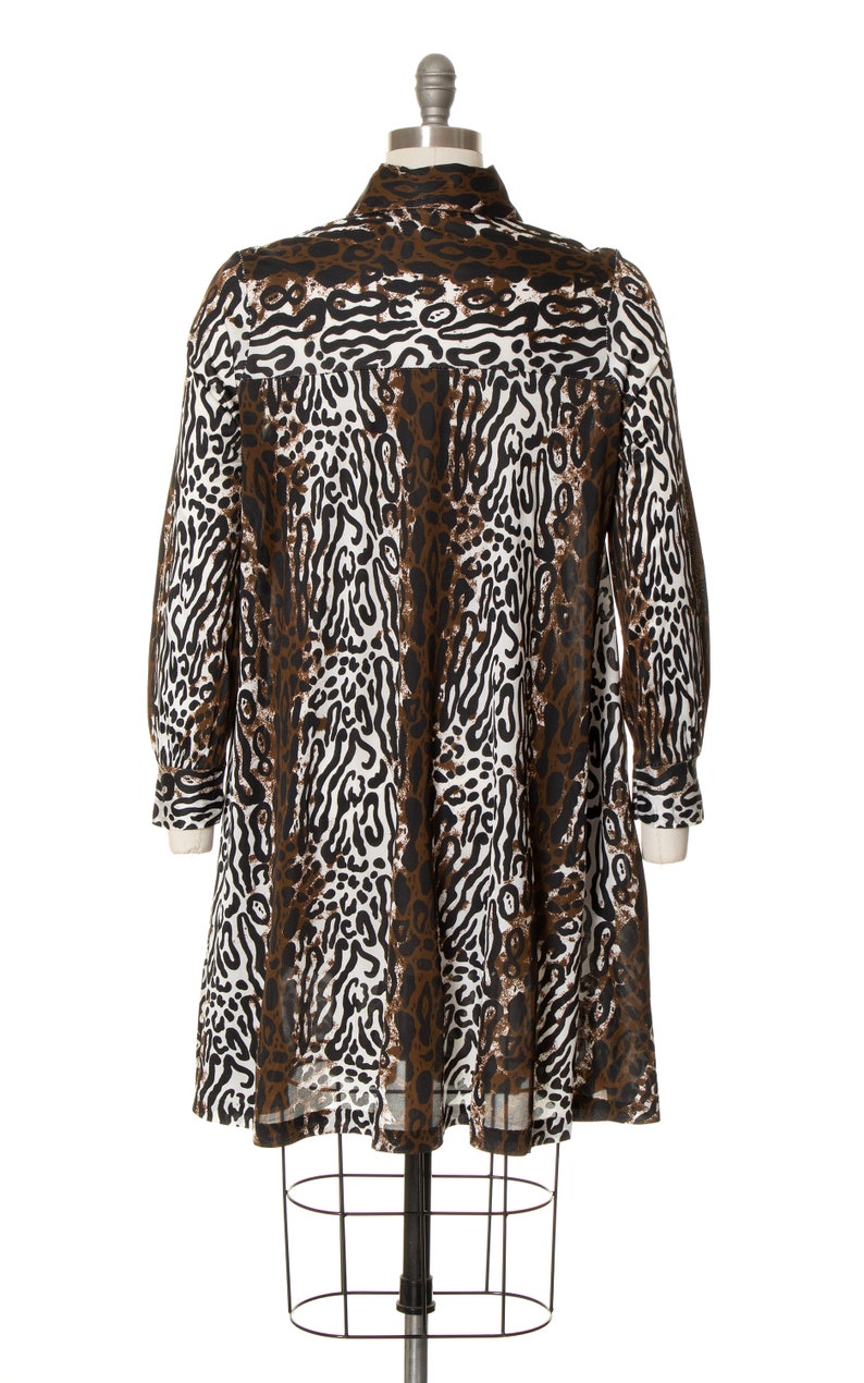 Vintage 1970s Trapeze Dress 70s Leopard Animal Print Nylon - Etsy