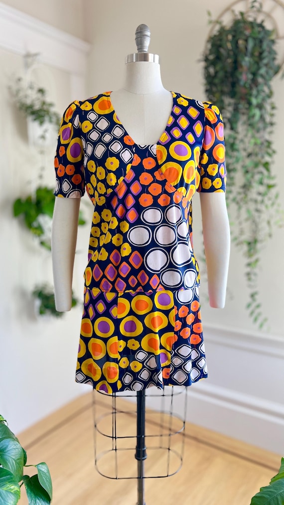Vintage 1970s Matching Set | 70s Two Piece Geometric … - Gem
