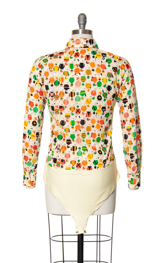 Vintage 1970s Bodysuit | 70s Novelty Print Horse Jock… - Gem
