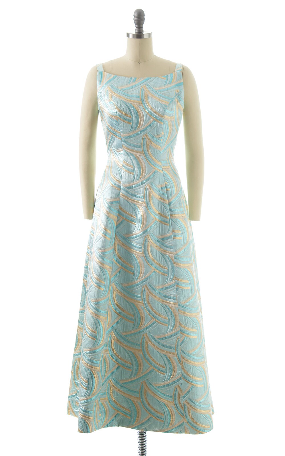 Vintage 1960s Party Dress 60s Metallic Geometric Brocade | Etsy