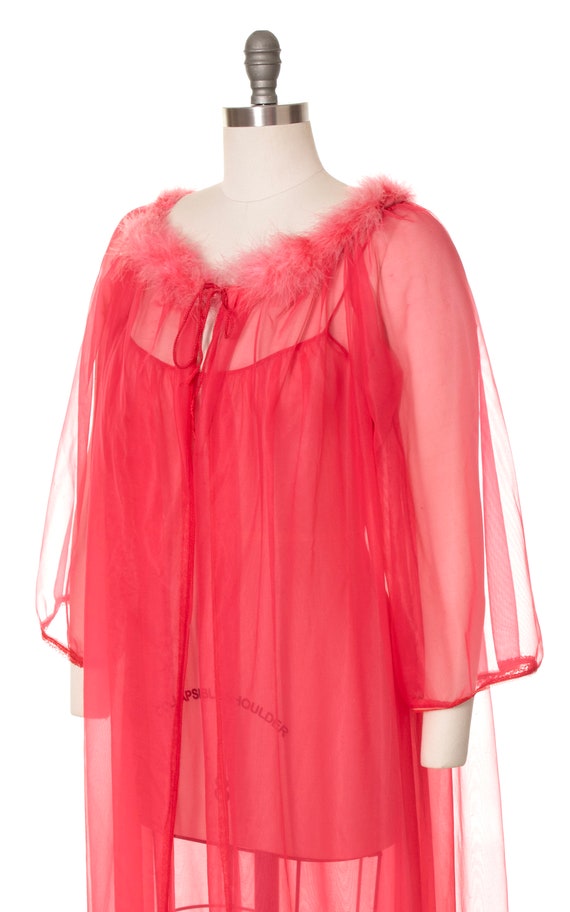 Vintage 1960s Peignoir Set | 60s Sheer Two Piece Nylo… - Gem