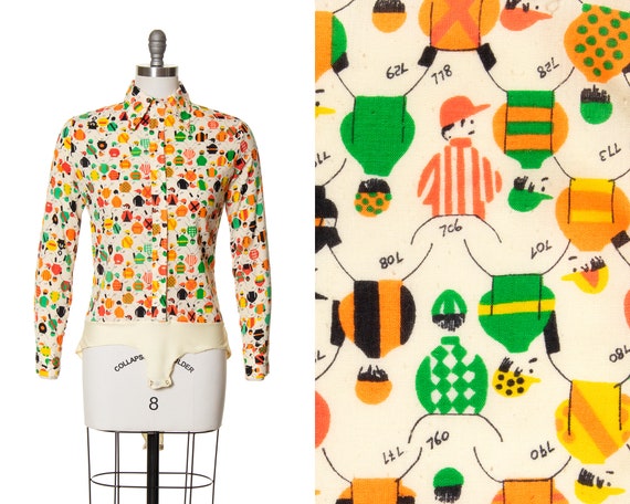 Vintage 1970s Bodysuit | 70s Novelty Print Horse Jock… - Gem