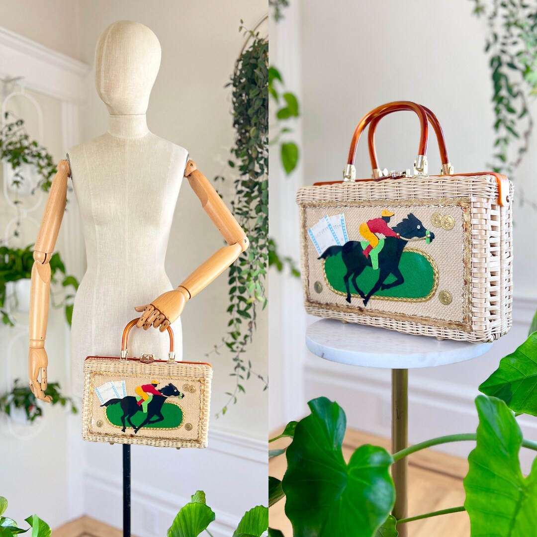 Vintage 1970s Box Purse 70s PRINCESS CHARMING by ATLAS Horse Races ...