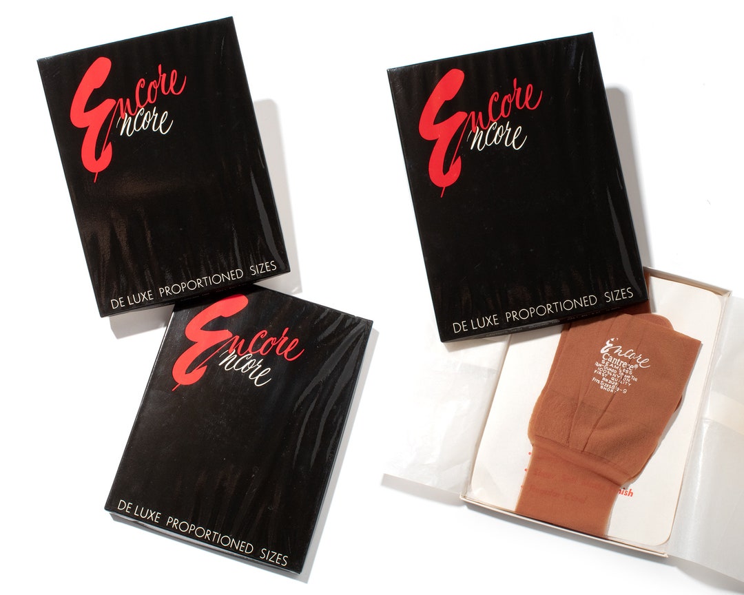 Vintage 1960s Nylon Stockings | 60s DEADSTOCK Encore Mesh Seamless ...