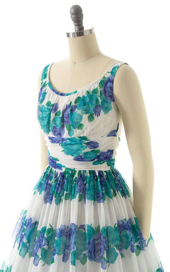 Vintage 1950s 1960s Sundress | 50s 60s Rose Floral St… - Gem