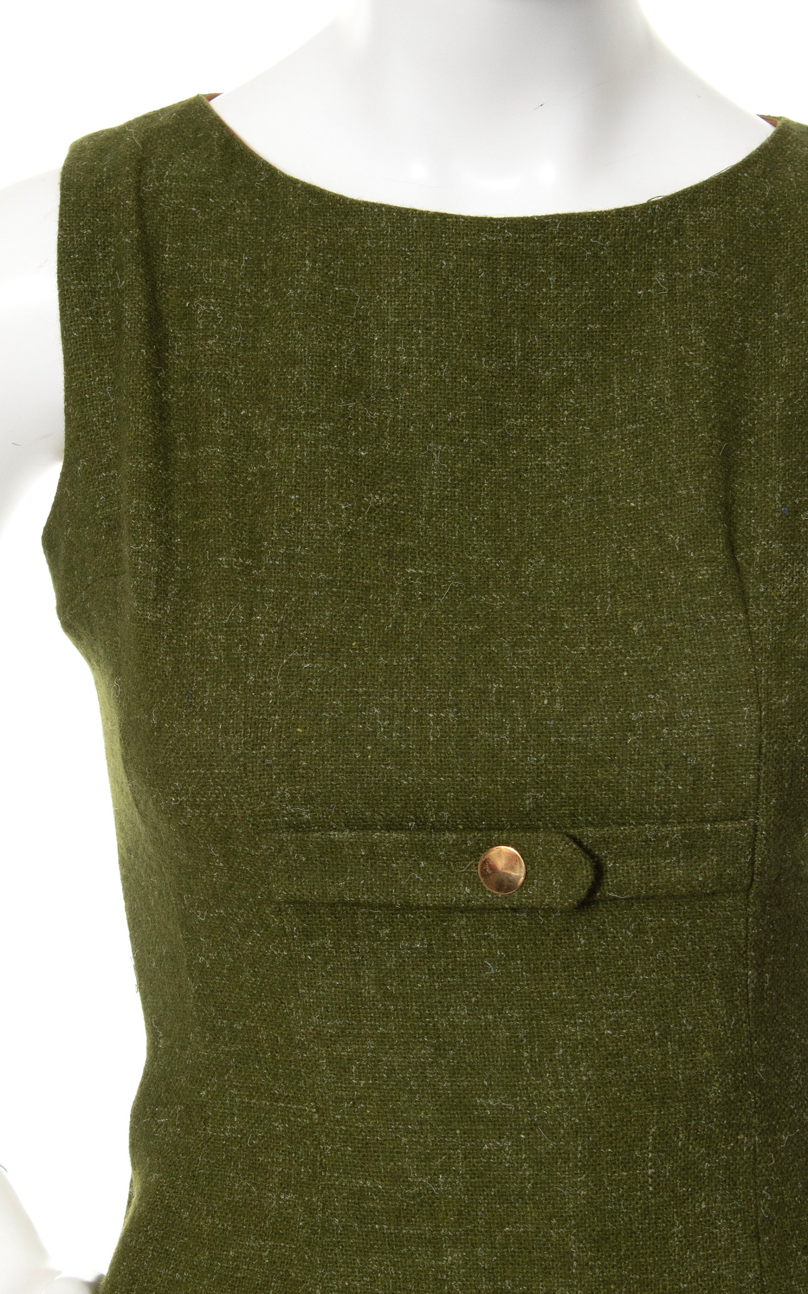 Vintage 1960s Dress | 60s Wool Dark Olive Green Wiggle Sheath Work ...