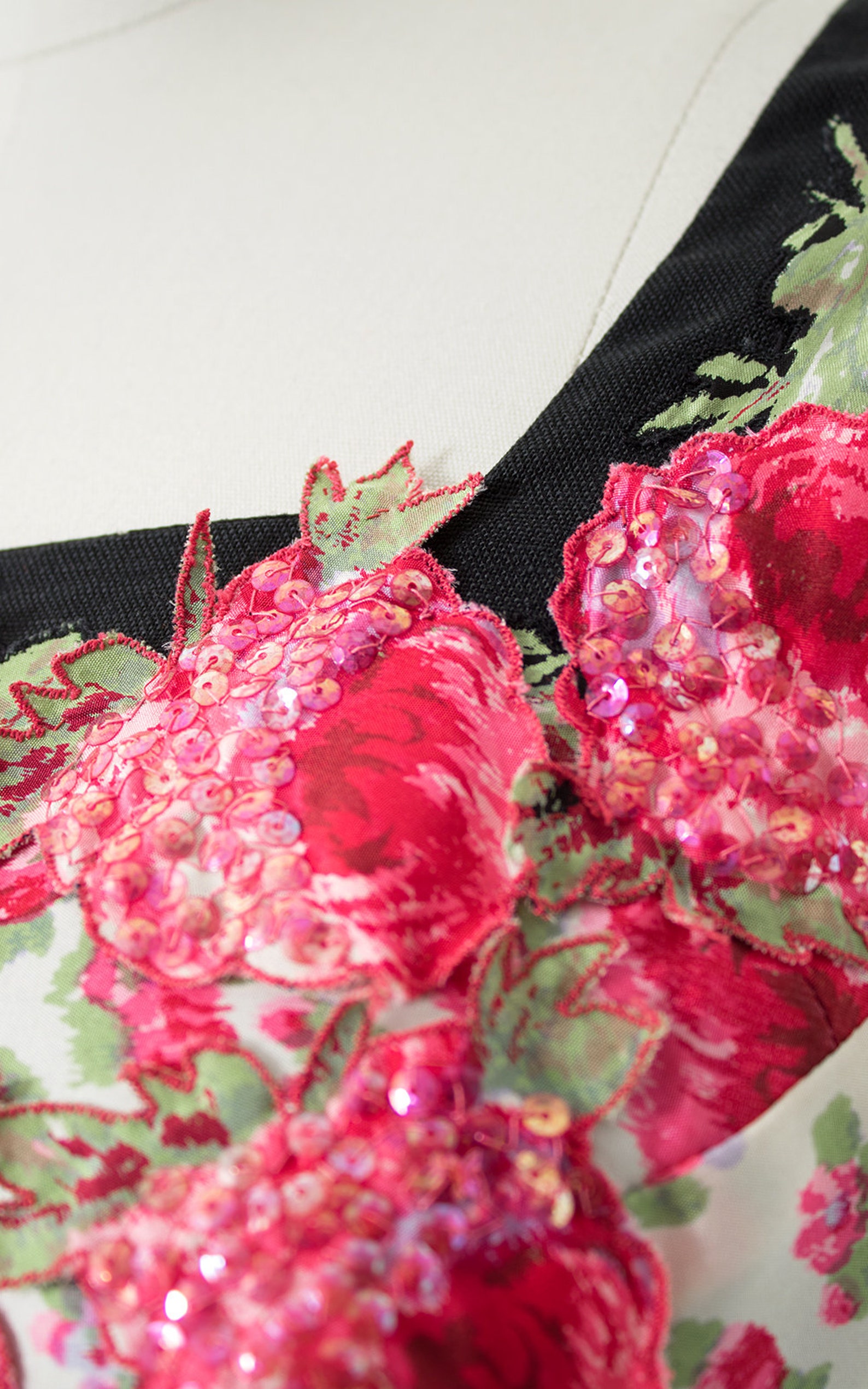Vintage 1950s Dress | 50s PEGGY HUNT Silk Pink Rose Sequin Black Linen ...