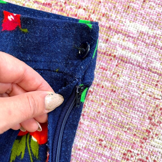 AS-IS *** Vintage 1960s 60s Rose Stems Floral Printed… - Gem