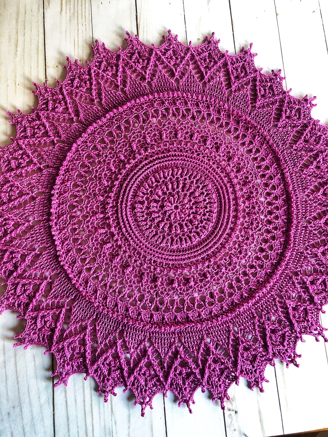 Round Pink Doily Primrose Doily Curio Heliotrope Handmade - Etsy