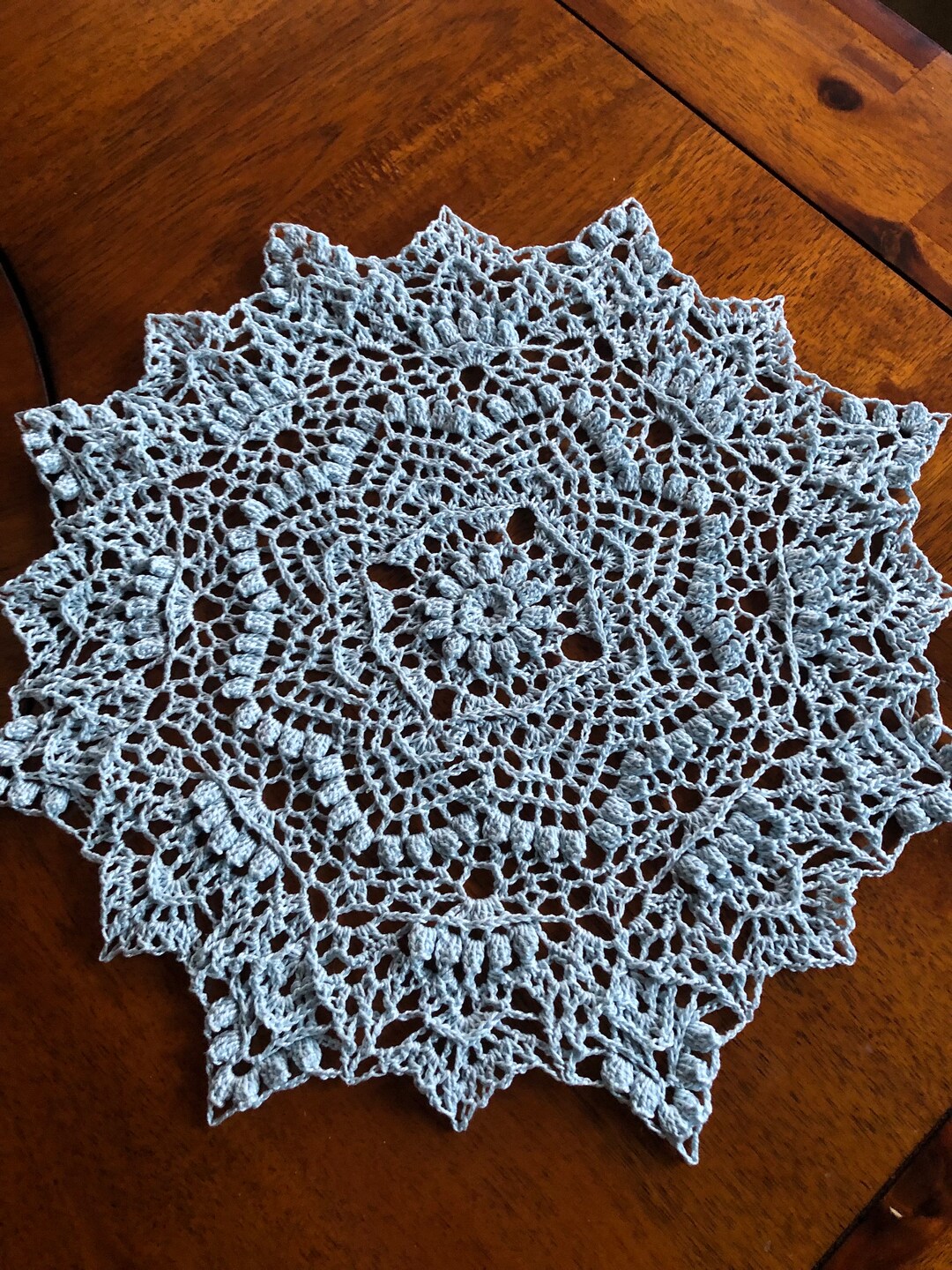 Small Baby Blue Doily, Hope Pattern, Handmade Crochet, Spring Decor - Etsy