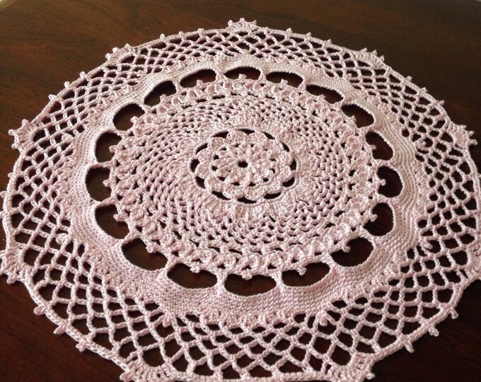 Round Light Pink Doily Handmade Crochet Dreamcatcher Doily - Etsy