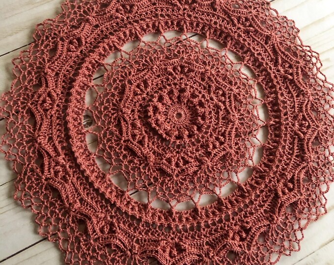 14” Round Tea Rose Doily, Handmade Crochet, Beautiful! - Etsy