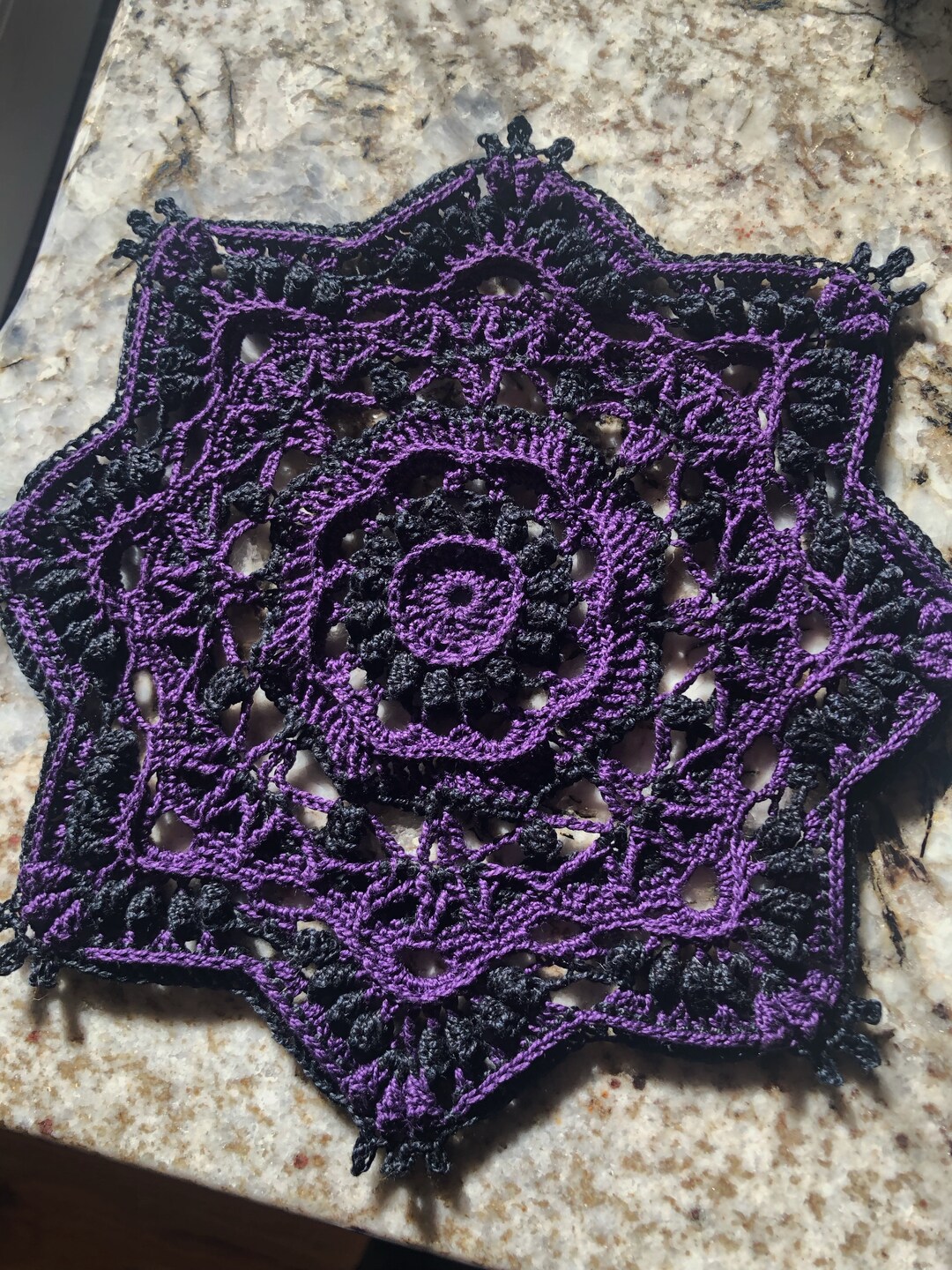 Small Round Purple and Black Doily Viola Pattern 2-toned - Etsy