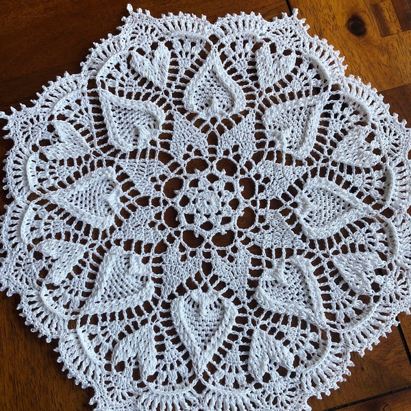 Crochet Heart Doily - Etsy